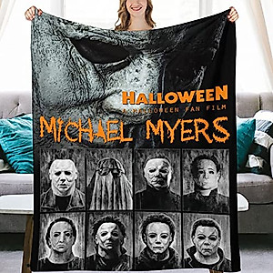 GIMCJOK Custom Michael Halloween Myers Throw Blanket, Plush Fuzzy Halloween Blankets and Throws for Sofa, Wrinkle-Resistant Air Conditioned Blanket 50"x60"