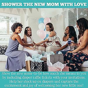 Amanda Creation Blue and Silver Snowflake Diaper Raffle Tickets for Boy Baby Showers, 20 2" X 3” Double Sided Insert Cards for Games, Bring a Pack of Diapers to Win Favors & Prizes!