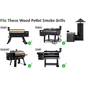 Homesicker Smoke Stack with Gasket Replacment for Traeger, Pit Boss, Camp Chef and Other Pellet Grills Smokers