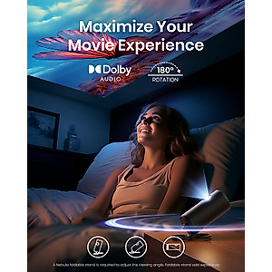 Nebula Anker Capsule 3 Laser 1080p, Smart, Wi-Fi, Mini Projector, Black, Portable Projector, Dolby Digital, Laser Projector, Autofocus, 120-Inch Picture, Built-in Battery, 2.5 Hours of Playtime