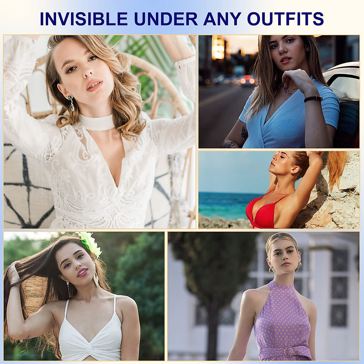 Nimiah Silicone Bra Inserts Breast Pads Push-up Inserts for Women | Removable Sticky Bra Cups for Swimsuits Dresses Bikini Top 3 Pairs