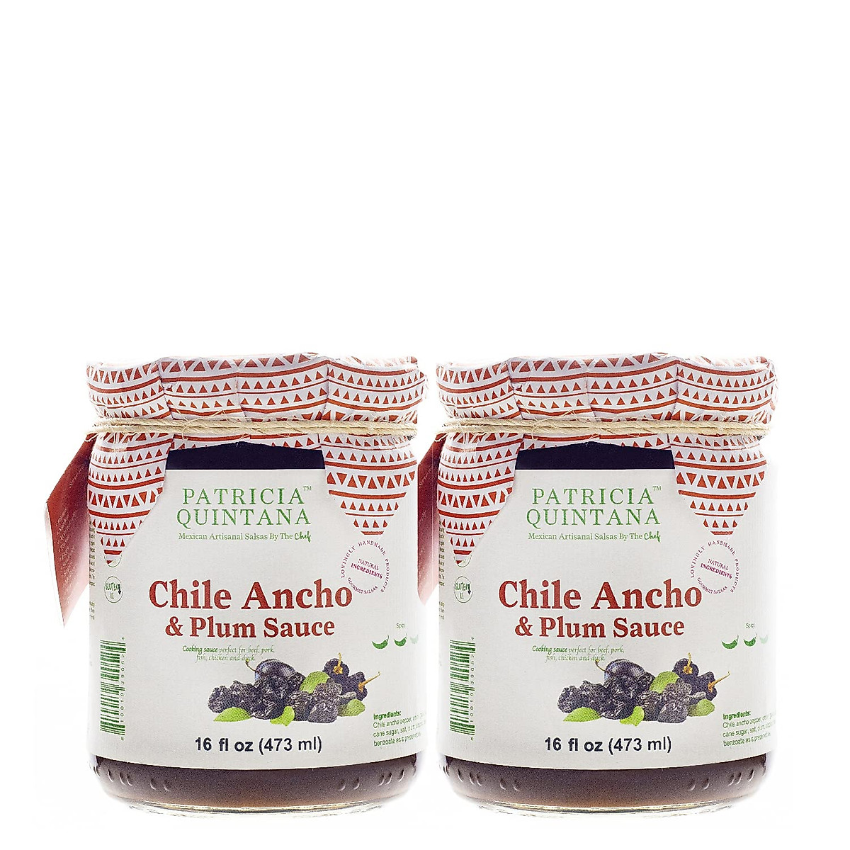 Patricia Quintana Chile Ancho & Plum Marinade - Ideal for Burritos, Pulled Pork & Grilled Veggies (16 oz, 2-Pack)