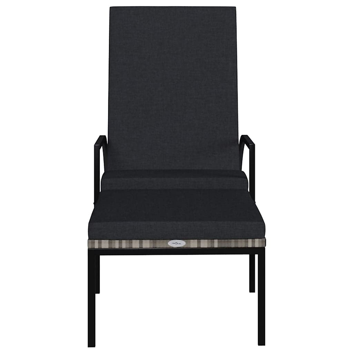 KTHLBRH Sun Lounger with Footrest PE Rattan Gray,Outdoor Patio Chaise Lounge Chair, Outdoor Recliner Lounge Chair Sun Loungers,for Garden, Balcony
