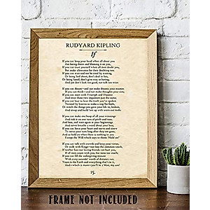 Rudyard Kipling - If - 11x14 Unframed Typography Book Page Print - Great Gift for Poetry Fans and Inspirational and Motivational Decor for Home and Office Under $15