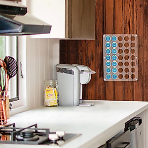 moonoom Coffee Pod Drawer Organizer,K cup Drawer Organizer, Acrylic Coffee Pod Holder,Coffee Pods Tray Drawer Insert for Office,Home or Kitchen (35 Holes)