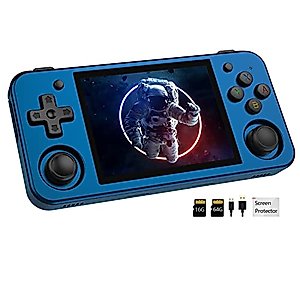RG353M Metal Retro Game Handheld Game Console with Android 11 64bit Linux System 3.5’’ IPS Touch Screen Built-in 64G TF and Hall Joystick