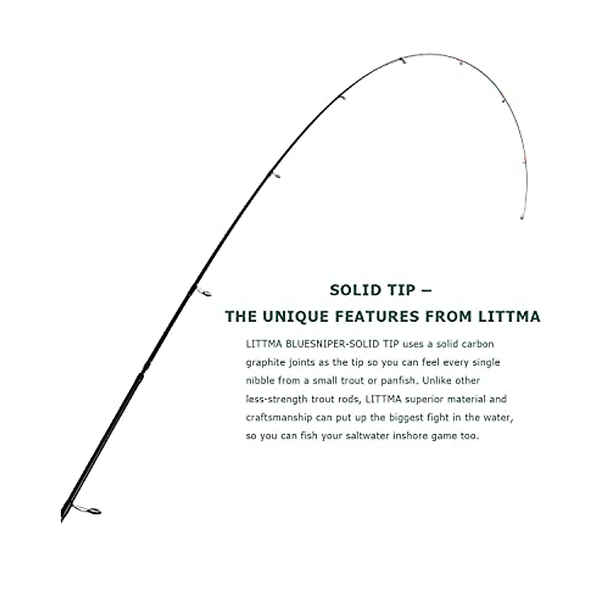 LITTMA Trout Rod7‘3“Panfish Rod Trout Fishing Rod Light &Ultralight Fishing Rod Crappie Rods Ultralight Spinning Rod 2 Piece Graphite Lightweight Trout Rods Spinning Ultra Light Fishing Spinning Rod