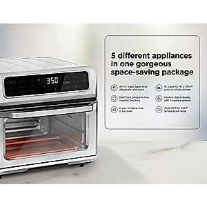 CHEFMAN Air Fryer Toaster Oven XL 20L, Healthy Cooking & User Friendly, Countertop Convection Bake & Broil, 9 Cooking Functions, Auto Shut-Off 60 Min Timer, Nonstick Stainless Steel, Shade Selector