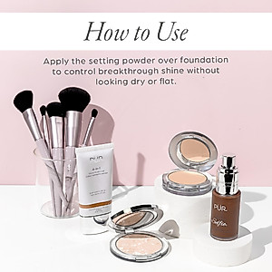 PÜR Beauty Pressed Setting Powder Balancing Act - Skin-Perfecting Pressed Compact Powder for Smooth & Fresh Natural-Matte Finish - Translucent Setting Powder Makeup for All Skin Tone, Cruelty Free