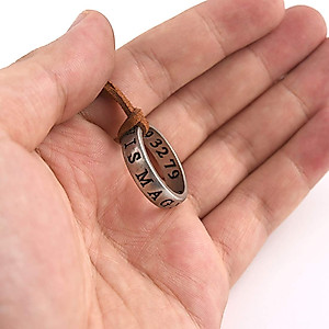 Dr's gift Uncharted 4 Nathan Drake Ring Necklace Engraved Pendant with Adjustable Leather Chain Handmade Jewelry Unisex Cosplay Game Fans Gift