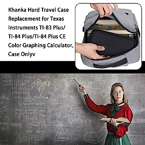 khanka Hard Travel Case Replacement for Texas Instruments TI-83 Plus/TI-84 Plus/TI-84 Plus CE Color Graphing Calculator, Case Only (Black)