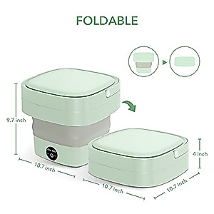 Portable Washing Machine with Effective Steri-lizing Function, Foldable Mini Small Washer for Baby Clothes, Underwear or Small Items, Suitable for Apartment, Laundry, Camping, RV, Travel (110V-240V)