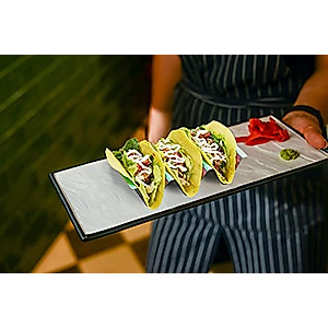 Taco Holder Set of 4 -Taco Tuesday Taco Stand Tray by Titanium Plated Stainless Steel-Perfect for Burritos Nachos Fajitas-Beautiful Colors
