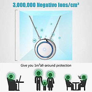 Personal Wearable Air Necklace Portable Ionic Air Necklace/ Low Noise for Adults Kids
