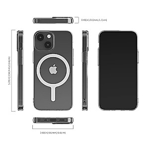 Sinjimoru iPhone 13 Mini Ultra Thin Clear Phone Cover for MagSafe Case, Non Yellowing Strong Magnetic Slim Fit Cell Phone Case Crystal Clear for iPhone 13 Mini. M-AiroFit Basic