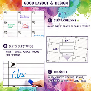Dry Erase Calendar – Large Dry Erase Calendar for Wall, Undated Quarterly Wall Calendar, 27.8" x 40" Monthly Calendar, Reusable Laminated Calendar Whiteboard, Great Organizer for Home, Office, School