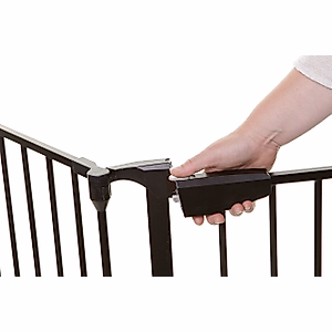 Dreambaby Newport Adapta Baby Gate - Use at Top or Bottom of Stairs - for Straight, Angled or Irregular Shaped Openings (Black)