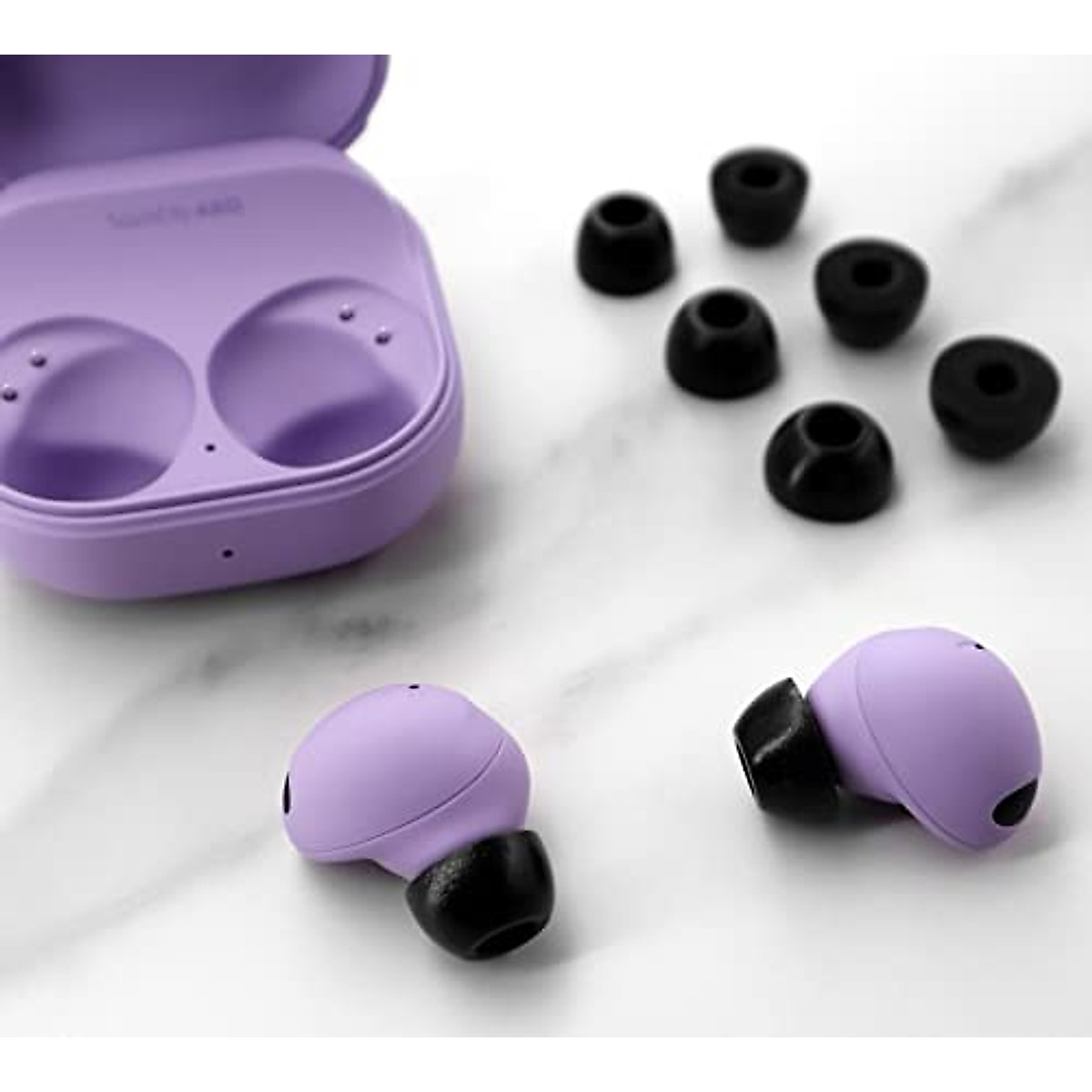 Memory Form Galaxy Buds 2 Pro Ear Tips, S/M/L 3 Size Replacement Reduce Noise Anti-Slip Fit in Case Premium Earbuds Gel Compatible with Beats Studio Buds/Galaxy Buds Pro/Galaxy Buds 2 Pro - Black