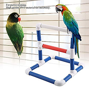 Parrot Stand Perch Rack Bird Play Training Stands Parrots Shower Perches Playstand Playgound Standing Toy for Macaw Cockatoo African Grey Budgies Parakeet Cockatiel Conure Lovebirds(PVC)