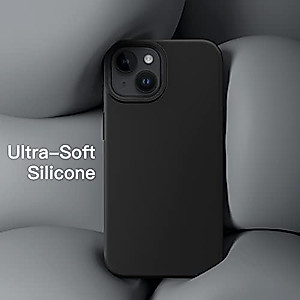 JETech Silicone Case Compatible with iPhone 13 6.1-Inch, Silky-Soft Touch Full-Body Protective Phone Case, Shockproof Cover with Microfiber Lining (Black)