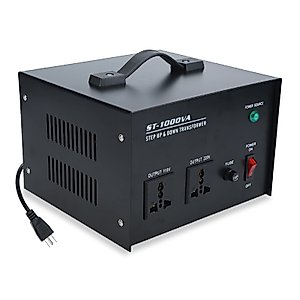 NORJIN 1000 Watt Voltage Converter Transformer, Heavy Duty Step Up and Down Transformer AC 110V/220V Power Converter, Circuit Breaker Protection