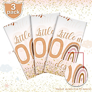 Tiamon 3 Pcs Boho 1st Birthday Tablecloth Decorations 108 x 54 Inch Plastic Rainbow Table Cover Little Miss Onederful Table Cloth for Rainbow Birthday Baby Shower Bohemian Party Supplies