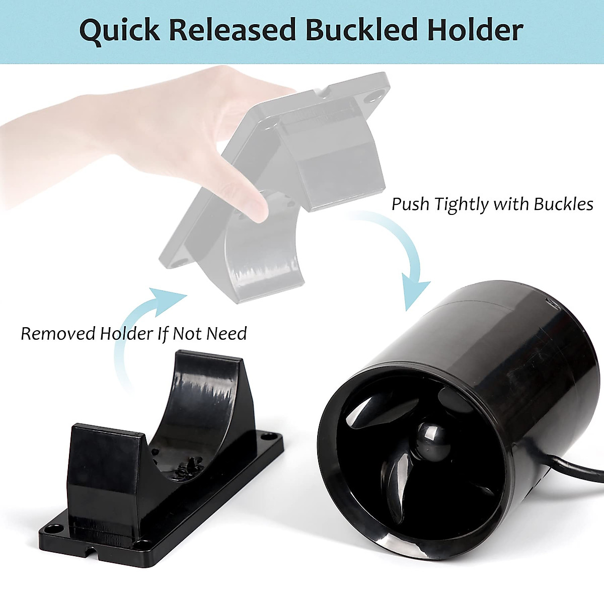 Hose Vary 4 inch Duct Exhaust Fan, Exhaust Intake Fans, ABS Lightweight 2-Speed Inline Fan w/Removable Stand US Cord for Laser Printer Booth, Attic, Kitchen, Garage, Basement (2-Speed)