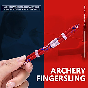 Vbestlife Archery Finger Sling,Adjustable Fingersling Bow Finger Sling for Recurve Bow Hunting Shooting(L-Red), Large