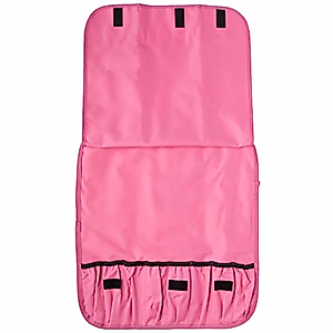 Mercer Culinary 7-Pocket Knife Roll Storage Bag, Pink