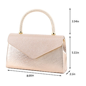 Naimo Shiny Glitter Evening Clutch Bag Top Handle Satin Handbag Crossbody Shoulder Bag Wedding Party Bride Purse