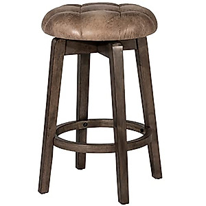 Hillsdale Furniture Odette Backless Swivel Counter Stool, Rustic Gray
