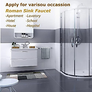 Hangoro Bathroom Faucet, 2 Lever Handles Centerset Faucets for Bathroom Sink, Touch On Bathroom Faucets w/Pop Up Drain for Vanity, Lavatory, Bathroom or Sink, Chrome(L2303-CP)