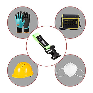 COOLJOB Metal Glove Holder Clips for Work, Hard Hat Keeper Accessories for Men, Heavy Duty Safety Clamp Holder, Firefighter Turnout Gear Helmet Strap for Belt, High-vis Fluorescent Yellow, 2 Pcs