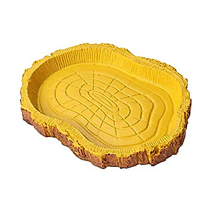 POPETPOP Water and Food Dish for Reptiles-Resin Simulated Bowl for Snake,Tortoise,Lizard,Frogs Reptile Water Dish