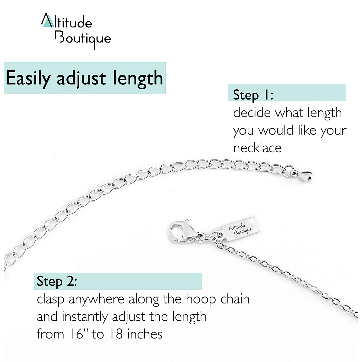 Altitude Boutique Snowy Mountain Necklace for Women, Nature Enthusiasts, Skiers, Snowboarders, Hikers, Campers (Silver)