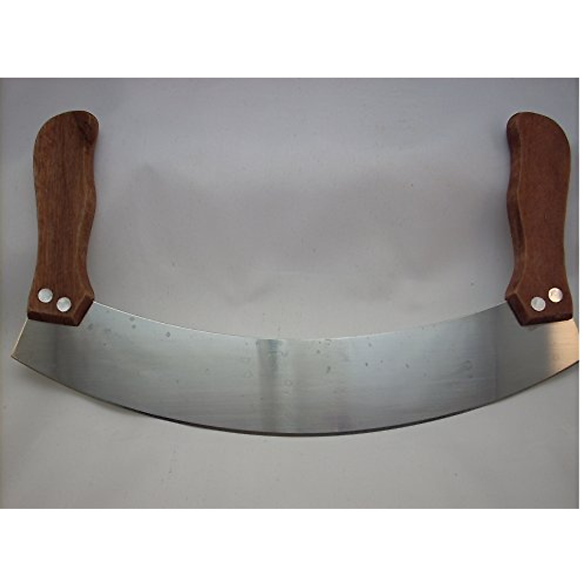 Pizza Rocker Knife - Rocking Cutting - Veggie Dicer - Use Both Hands - Away from the blade. Safer For The Kids - Curved Chopping Knife Chops Leafy Vegetables and All Kinds of Veggies