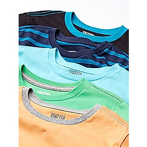 Amazon Essentials Boys' Short-Sleeve T-Shirts (Previously Spotted Zebra), Pack of 5, Multicolor/Monsters/Stripe, Medium