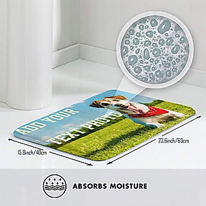 RNANVI Personalized Doormat, Custom Photo Text Image Logo Non-Slip Washable Design Mat Indoor Outdoor for Bedroom Room Garden Office, Bathroom Home(23.6"X15.7")