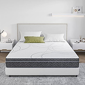 EGO Hybrid 10 Inch Full Mattress, Cooling Gel Infused Memory Foam and Individual Pocket Spring Mattress, Made in USA, Mattress in a Box, CertiPUR-US Certified, Medium, 75"x54"