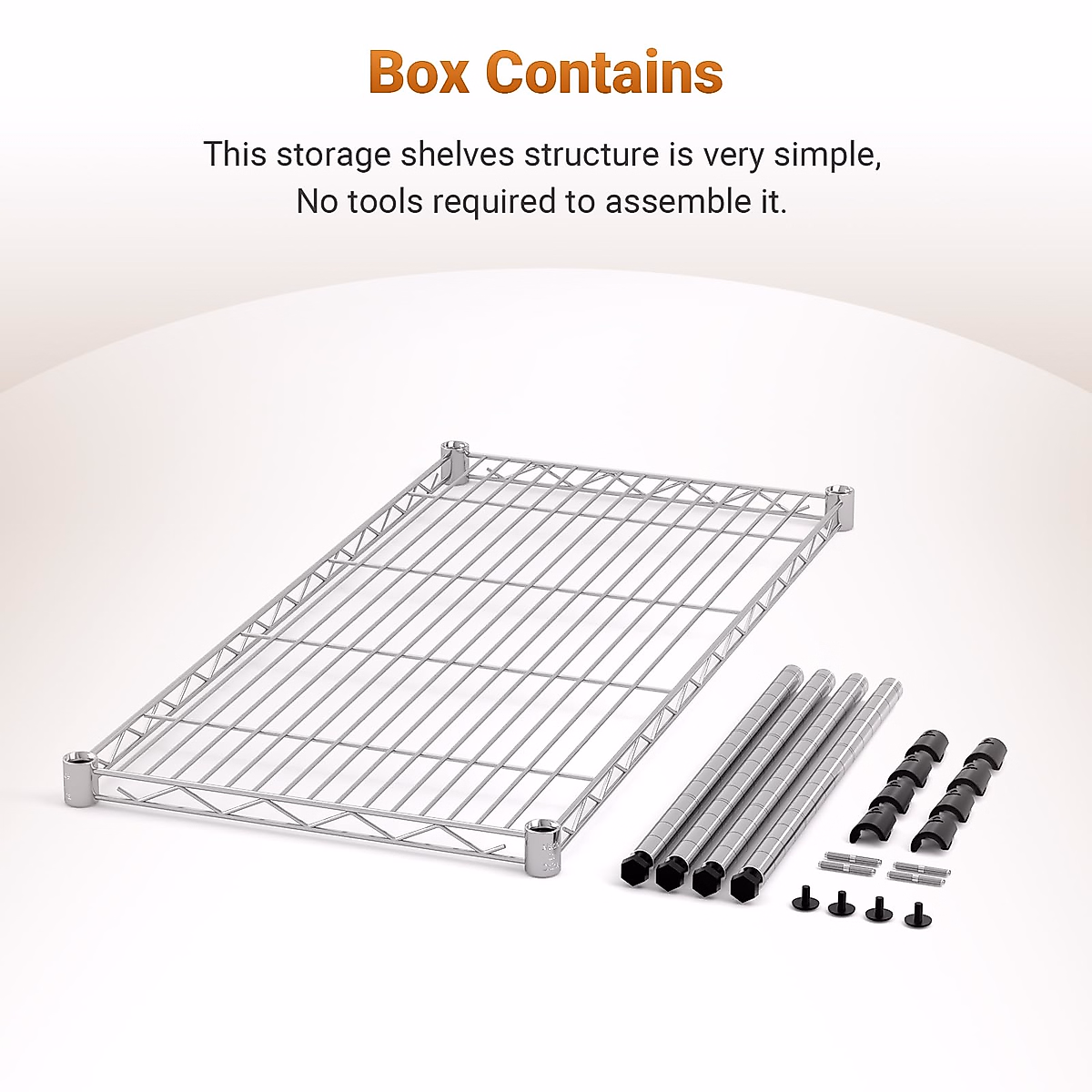 HealSmart 1-Tier Shelving Unit, 29.92" W x 13.78" D x 14.96" H Steel Organizer Wire Rack, Chrome