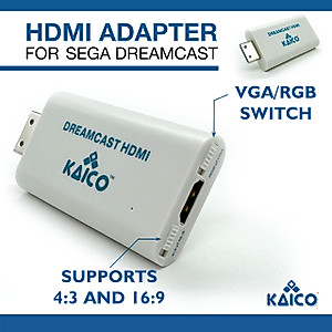 Kaico Sega Dreamcast HDMI Converter - Simple Plug and Play HDMI Converter for Sega Dreamcast Sega Dreamcast VGA Cable to Dreamcast HDMI - The Best Sega Dreamcast AV Cable