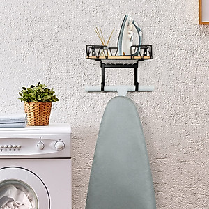 TJ.MOREE Ironing Board Holder Wall Mount - Laundry Room Iron and Ironing Board Hanger Laundry Room Decor Organization and Storage (T&V Shaped)