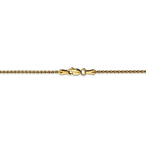 The Black Bow 1.5mm, 14k Yellow Gold, Solid Parisian Wheat Chain Necklace, 16 Inch