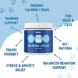 Zen Bites - Calming Chews for Pets - 120 Count - Organic Hemp Treats for Dogs & Cats - Stress Relief - Promotes Relaxation - Thunderstorms - Fireworks - Travel Friendly