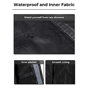 wantdo Men's Spring Faux Leather Jacket with Hood Outdoor Jacket Black Large (Lightweight)