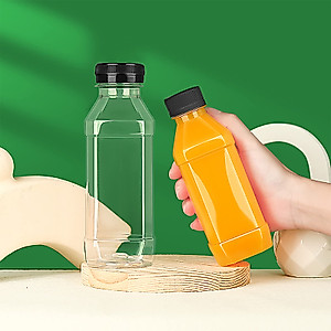 WUWEOT 30 Pack Plastic Juice Bottle, 12 Oz Clear Empty Milk Bottles, Reusable Bulk Beverage Containers with Tamper Evident Caps Lids