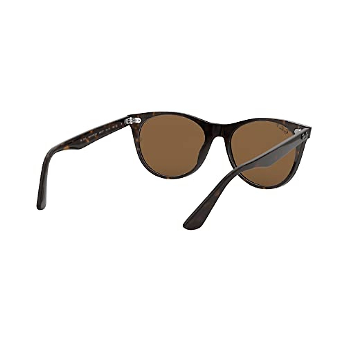 Ray-Ban RB2185 Wayfarer II Round Sunglasses, Tortoise/B-15 Brown Polarized, 52 mm