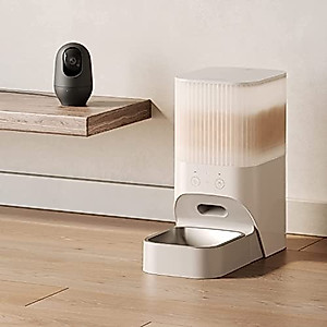 Nooie Pet Feeder and Pet Camera 2K, 360°Pan/Tilt Smart Automatic Cat Feeder, 2.4GHz Wi-Fi, 3.8L Dry Food Dispenser,Portion Control,Low Food Detection, Wi-Fi Baby Monitor Night Vision, Two-Way Audio