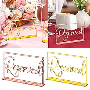 Stylish Gold Acrylic Wedding Reserved Table Signs Safe Sturdy Not Easy To Break Or Deform Seating Reservation