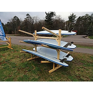 Log Kayak Rack - Kayak Storage Rack, Kayak Racks for Outdoor Storage, Kayak Rack for Garage, Paddle Board Rack, Fishing Canoe Rack, Surfboard Rack and SUP Storage Rack - 6 Kayak Racks, Unfinished
